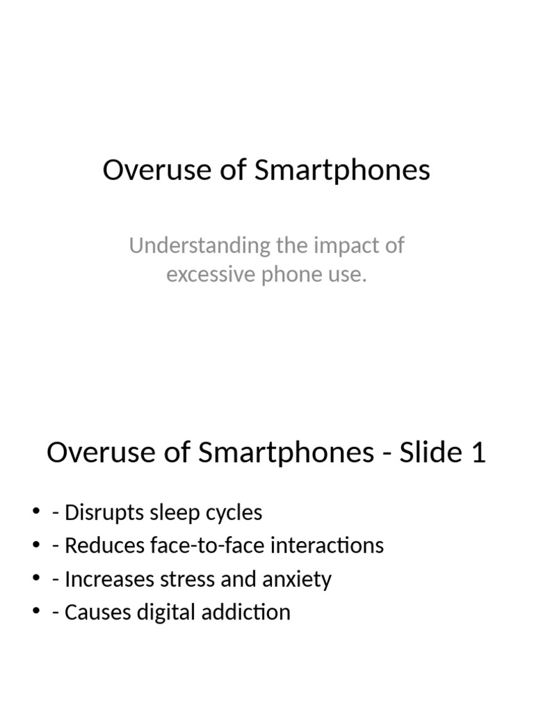 Effects of Smartphone Overuse | PDF