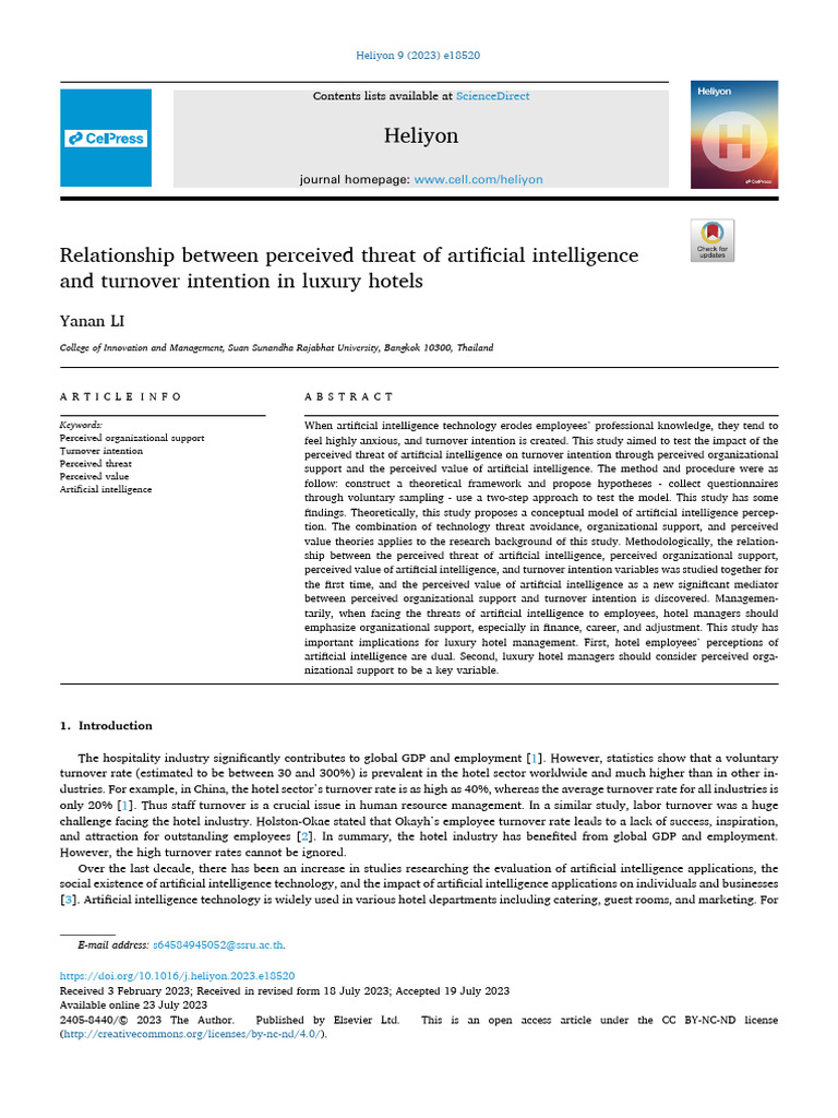 2023-Relationship Between Perceived Threat of Artificial Intelligence ...