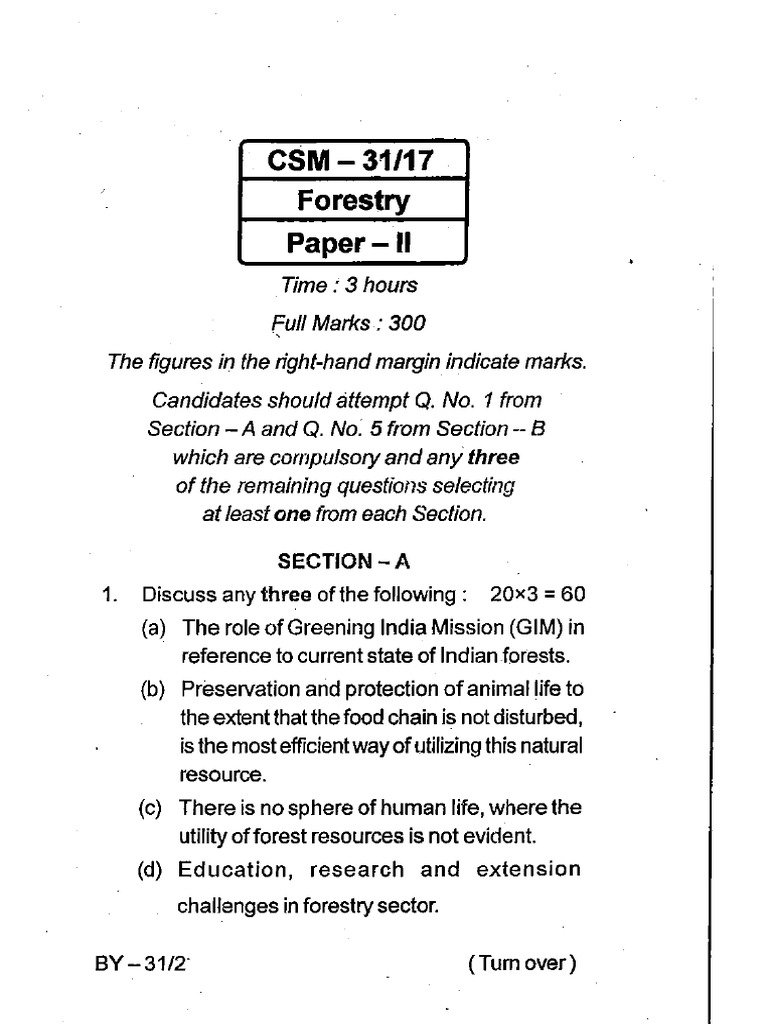 Ocs 2017 Main CSM 17 31 Forestry Paper Ii | PDF