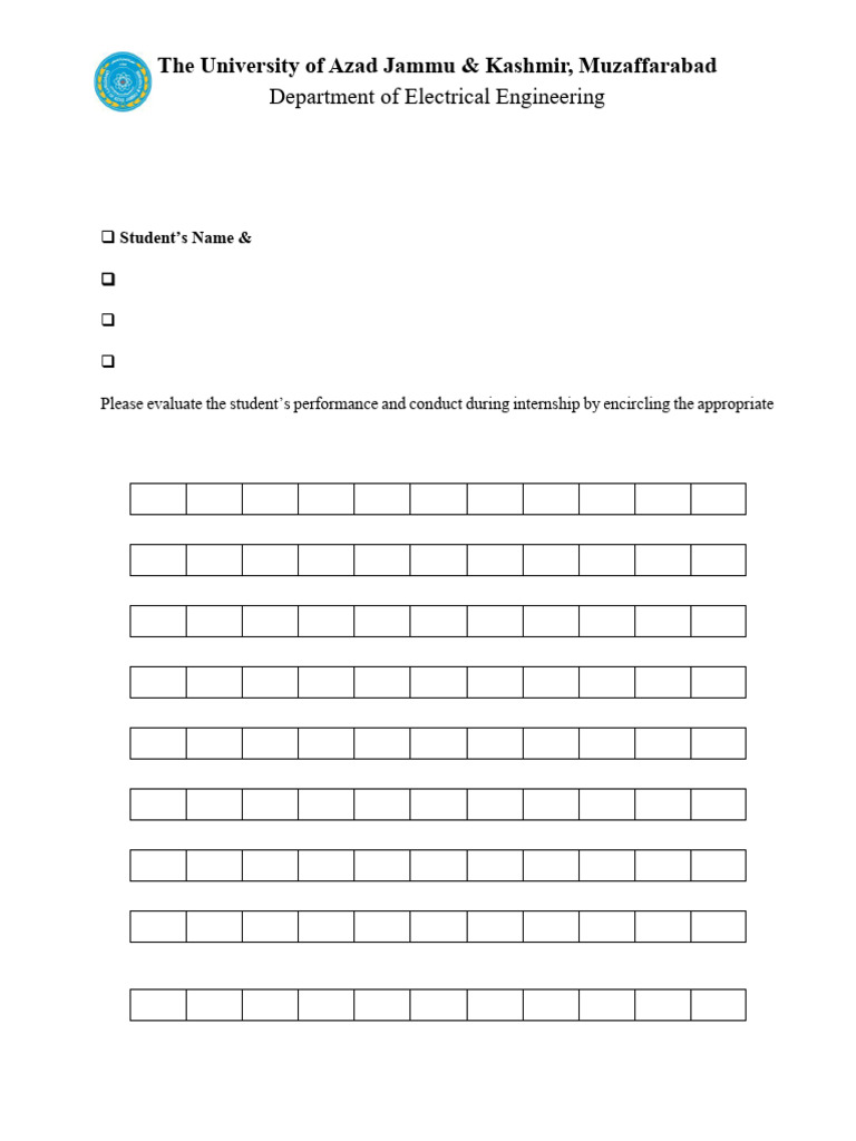 Internship Evaluation Form | PDF | Social Psychology | Psychology