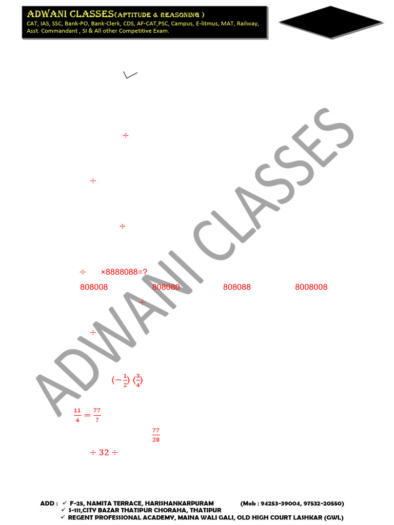 Simplification Part 1st Chapter | PDF | Mathematics | Arithmetic