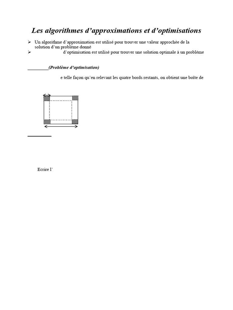 Les algorithmes d'approximation avec corrigés en python | PDF ...