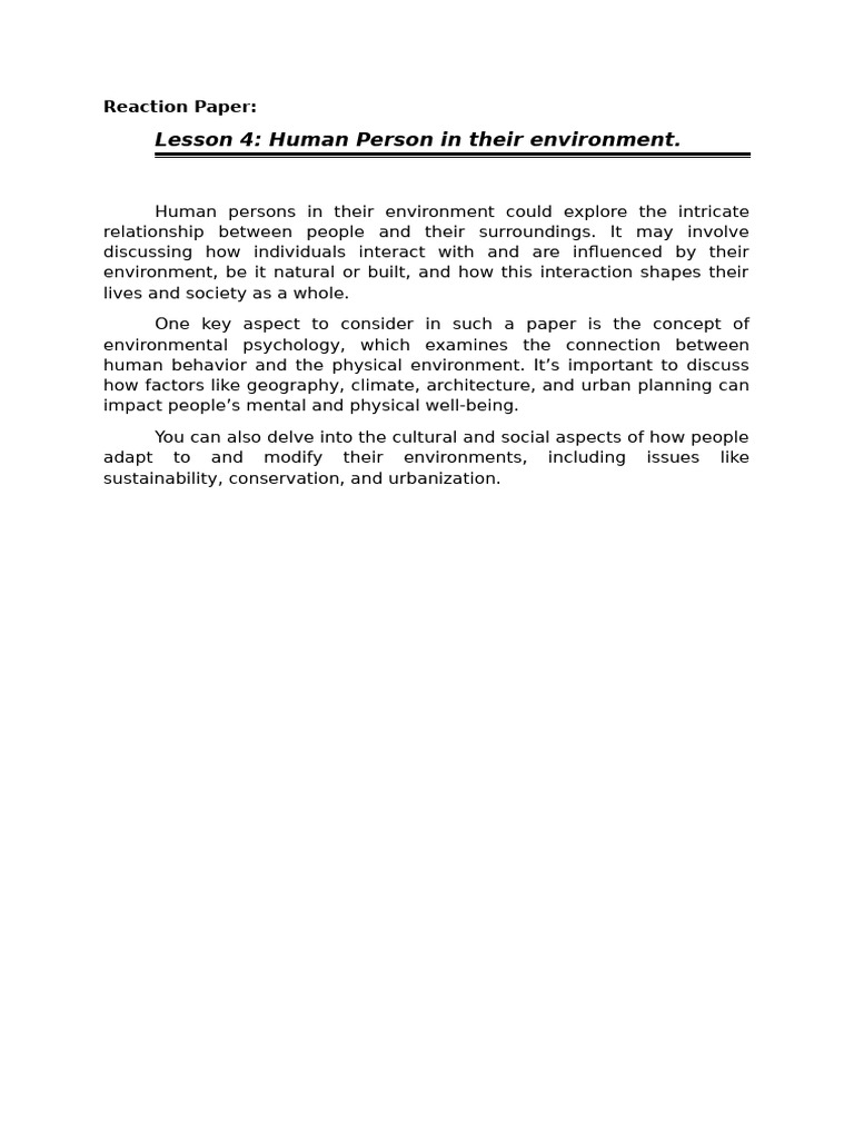 Human Interaction with Environment | PDF