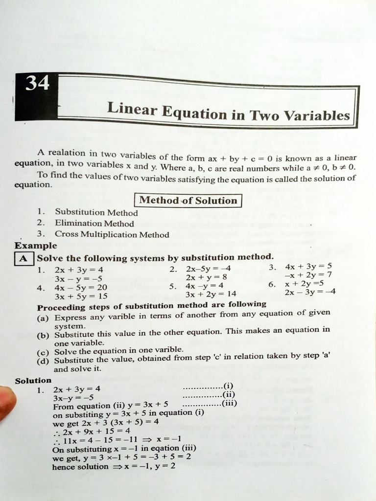 Linear Equations of Two Variables | PDF