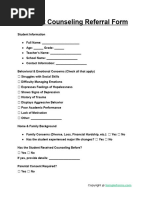 Counseling Referral Form Template PDF | PDF
