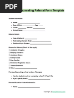 Counseling Referral Form Template | PDF