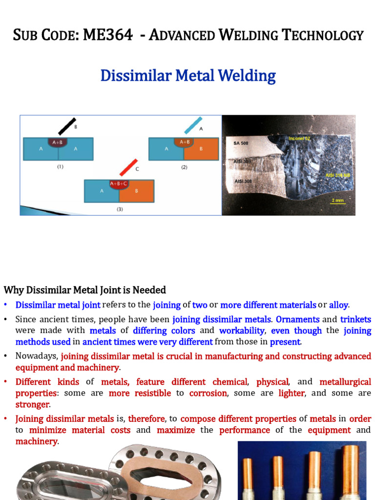 Dissimilar Metal Welding Techniques | PDF | Construction | Welding