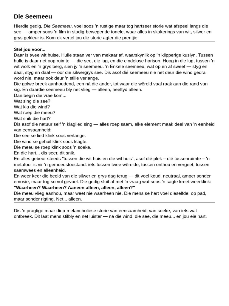 Gedig - Die Seemeeu | PDF