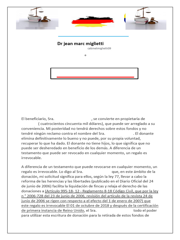 Certificado de donation del Gomez Perez Luisa (1) | PDF | Donación