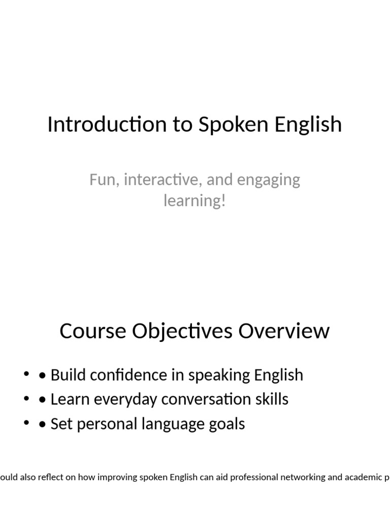 Engaging Spoken English Course Guide | PDF | English Language | Vocabulary