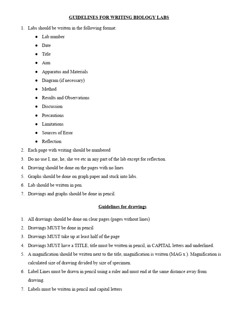 Biology Lab Writing Guidelines | PDF