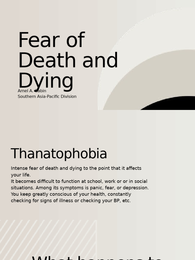 Fear of Death and Dying. | PDF | Jesus | Satan