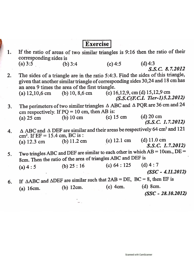 Similar Triangle Basic Questions | PDF