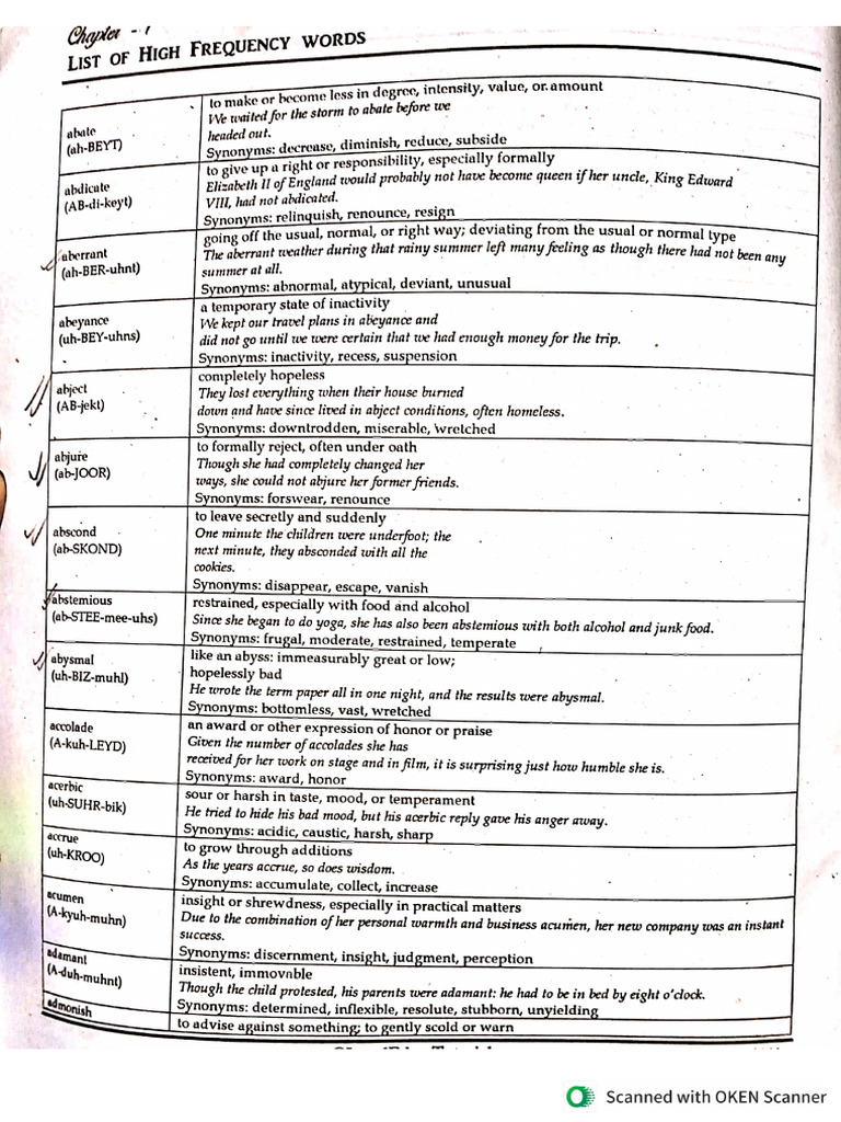 High Frequency Words List | PDF