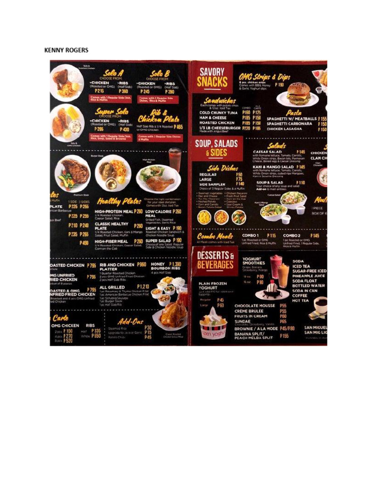 Foods Price List | PDF