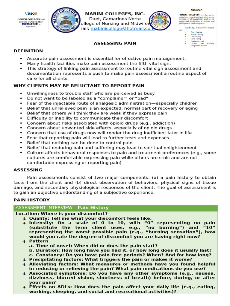 Assessing Pain Module | PDF | Pain | Suicide