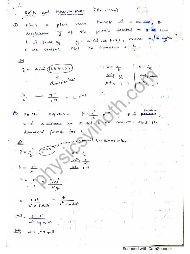 Units and Measurements (Revision) - Watermark | PDF