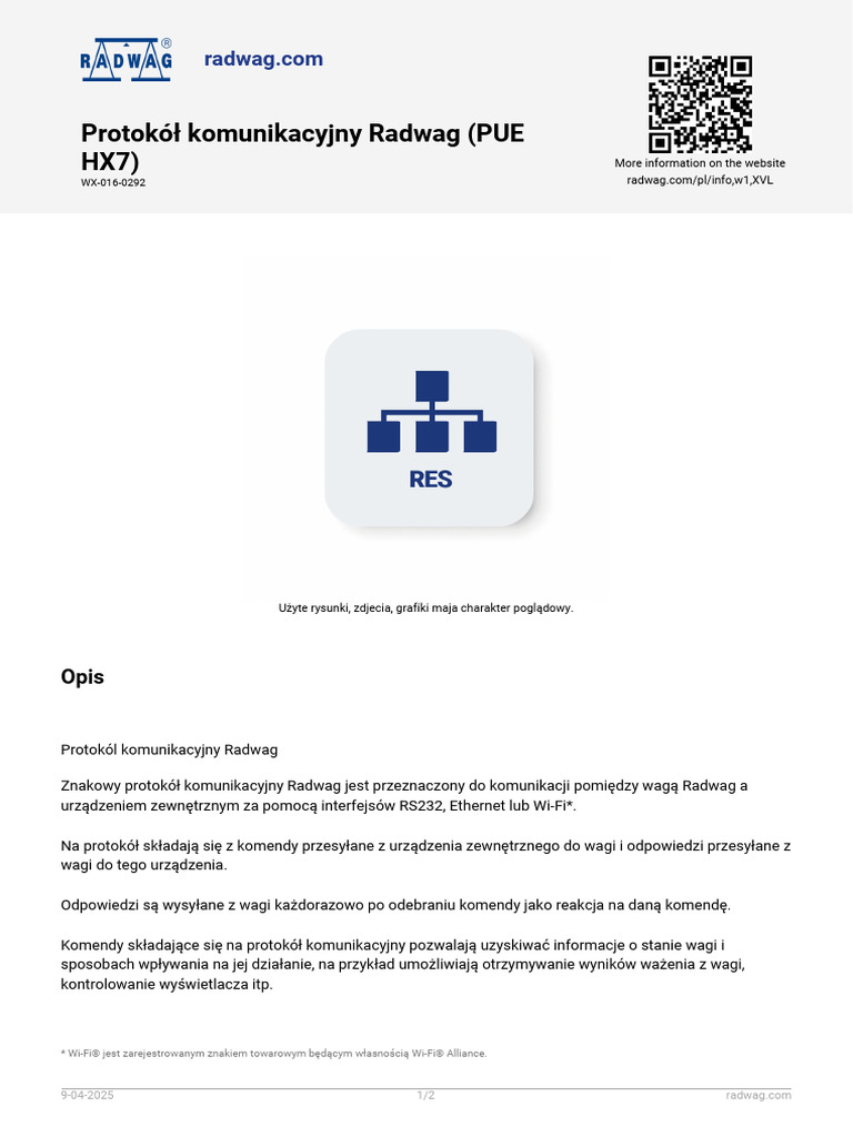 RADWAG - Data - Sheet - Protokol Komunikacyjny Radwag Pue hx7 | PDF