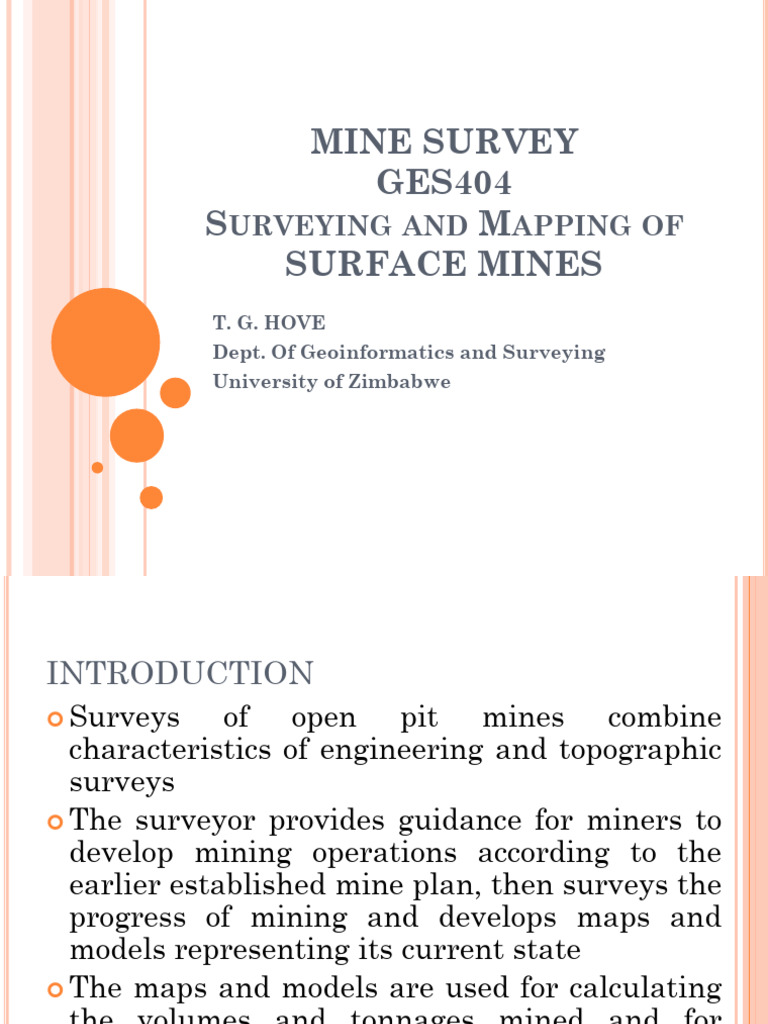 Zimbabwe Mine Surface Surveying Guide | PDF | Surveying | Topography