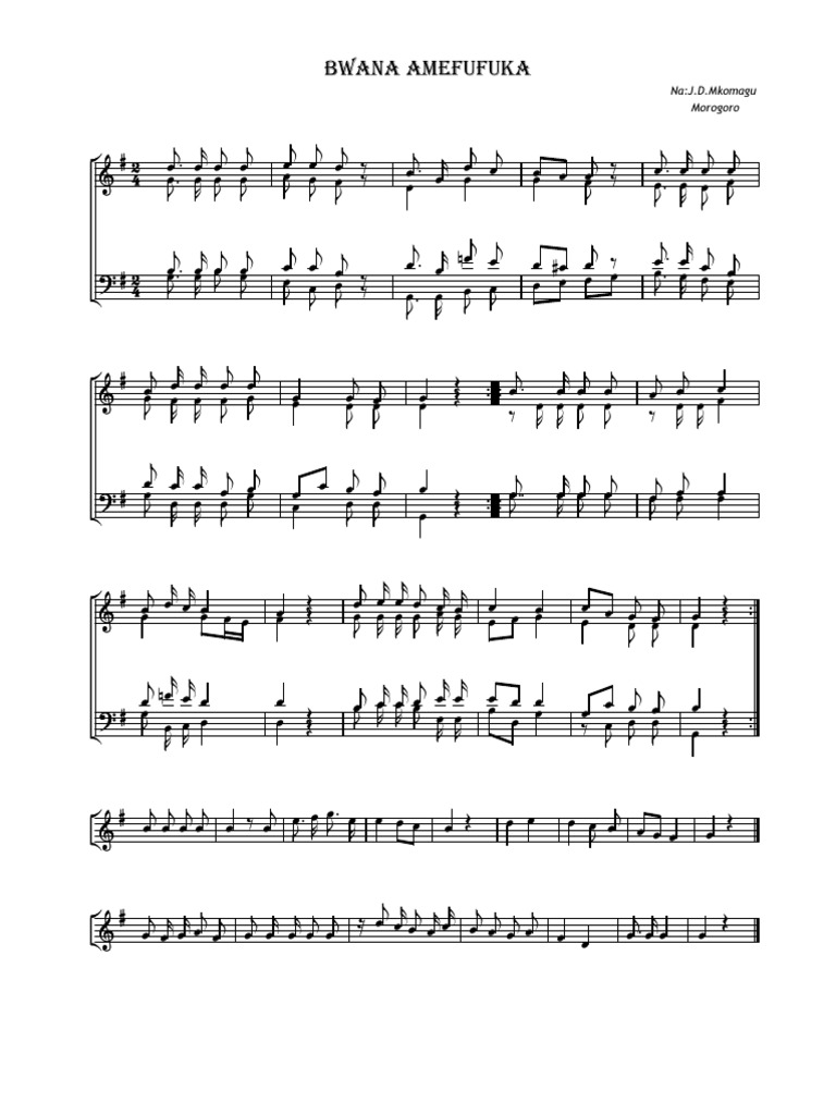 Bwana Amefufuka.j .D .Mkomagu | PDF