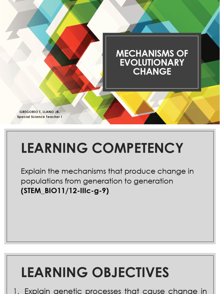 Mechanisms of Evolutionary Change | PDF | Natural Selection | Genetics