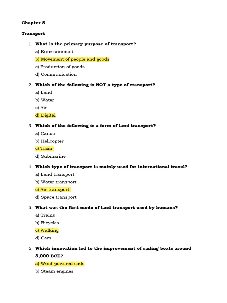 Chapter 5 Transport and Communication | PDF | Transport | Printing