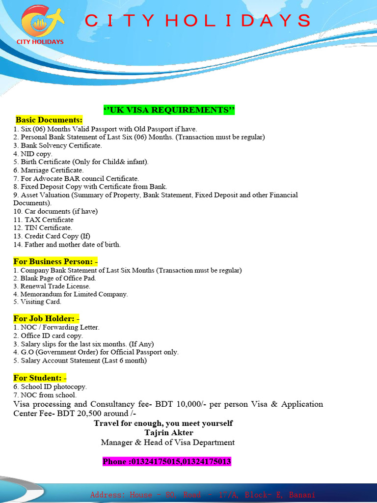 UK Checklist - PDF Tajrin | PDF