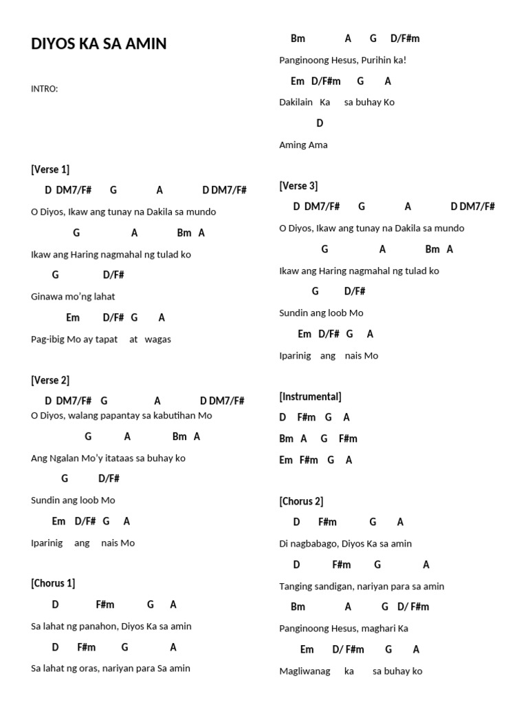 Diyos Ka Sa Amin | PDF