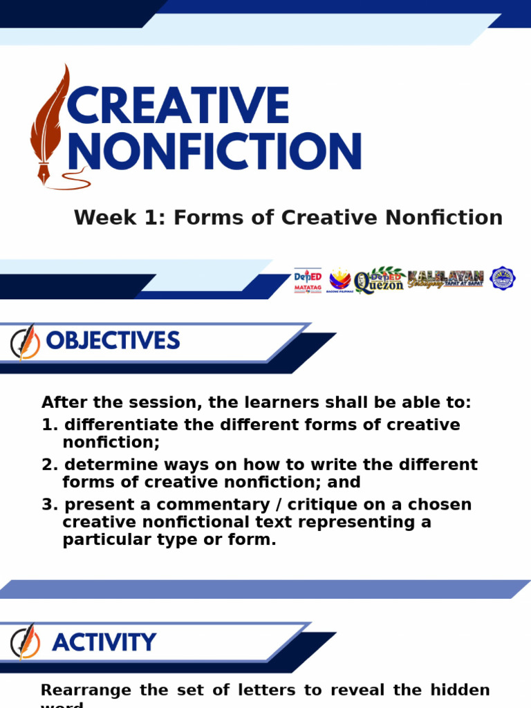 CNF-Q2-Week-1-Day-2 | PDF | Creative Nonfiction | Biography