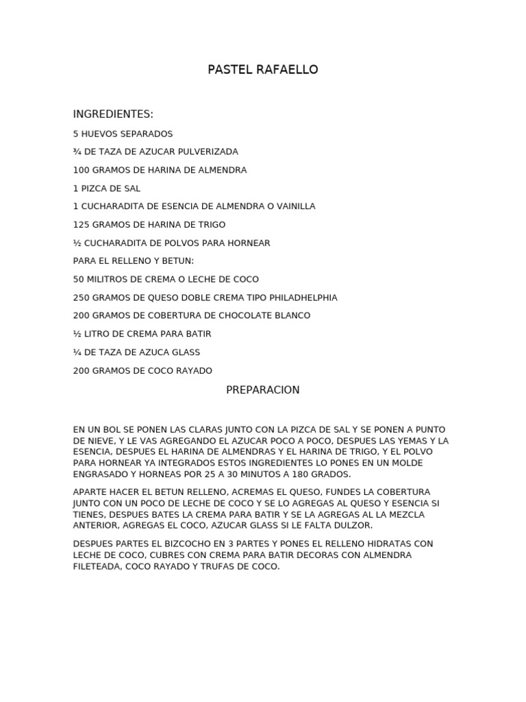 Pastel Rafaello | PDF