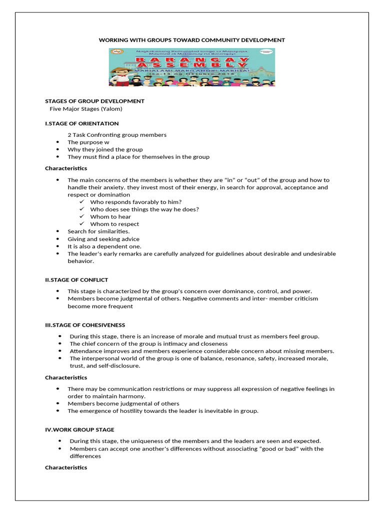 Stages of Group Development in Community | PDF | Interpersonal ...