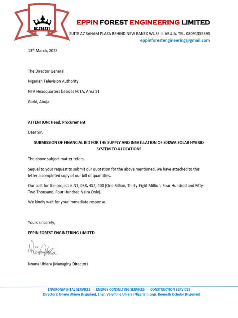 Eppin Forest Quotation For Renewable Energy NTA | PDF