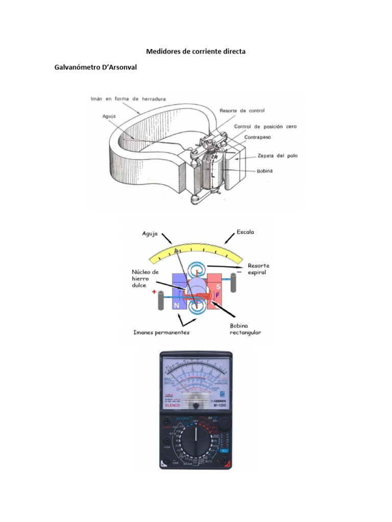 Medidores de Corriente Directa | PDF | Electricidad | Electromagnetismo
