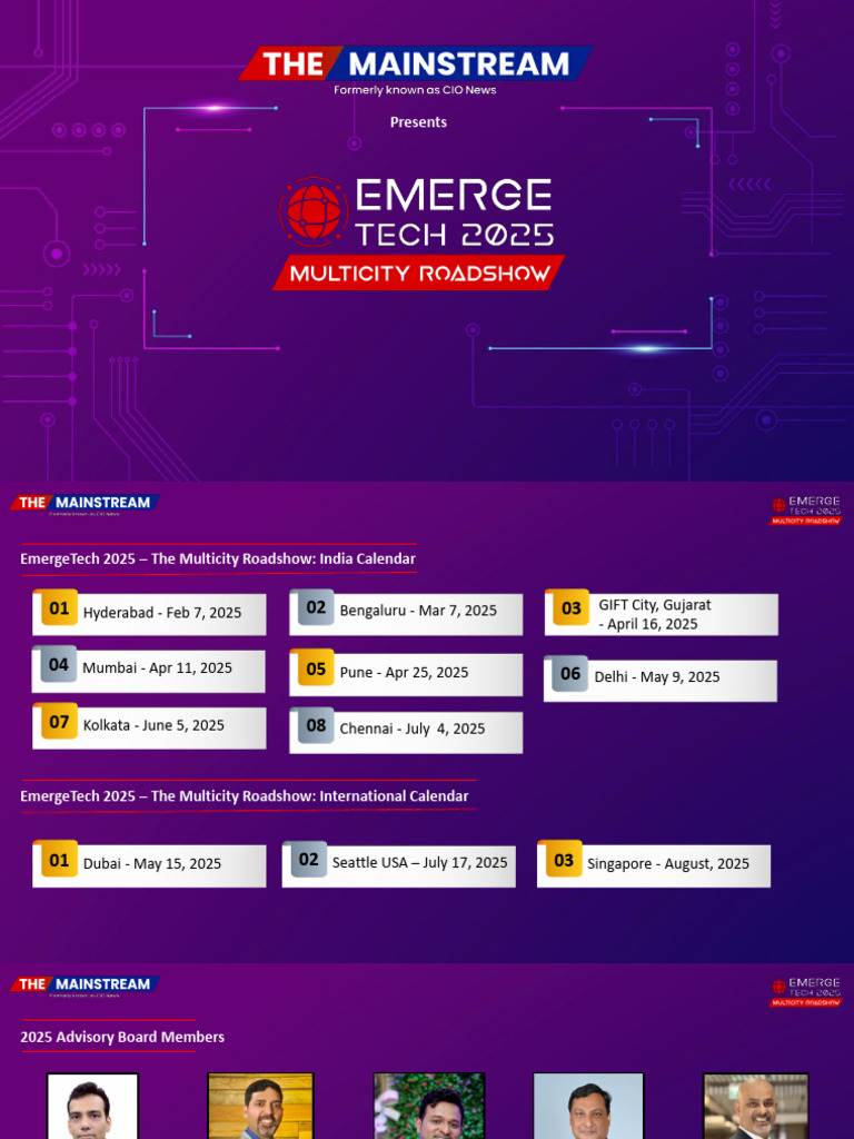 EmergeTech 2025: Multicity Roadshow Schedule | PDF | Artificial Intelligence | Intelligence (AI ...