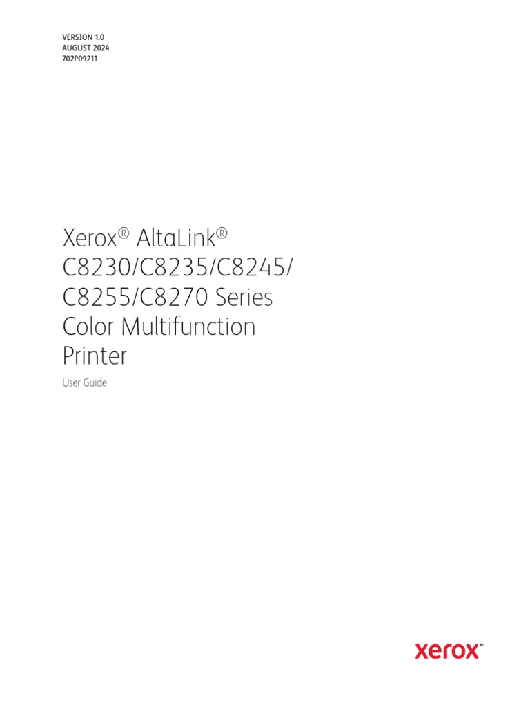 Xerox AltaLink C8230 C8235 C8245 C8255 C8270 Series MFP Ug en-US | PDF ...