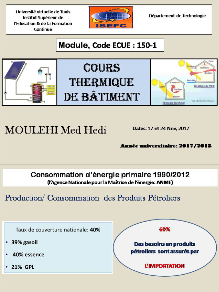 1-Cours thermique batiments | PDF