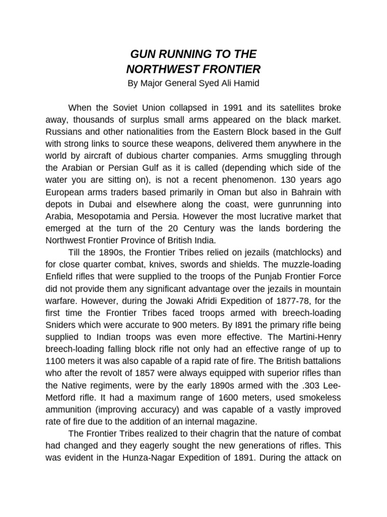 Article Arms Trade and The Northwest Frontier 1880-1910 | PDF | Rifle ...