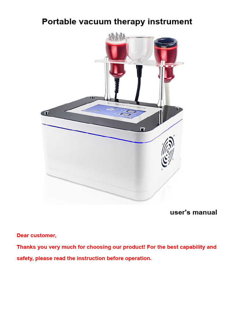 Vacuum Therapy Machine User Manual | PDF | Circulatory System | Edema