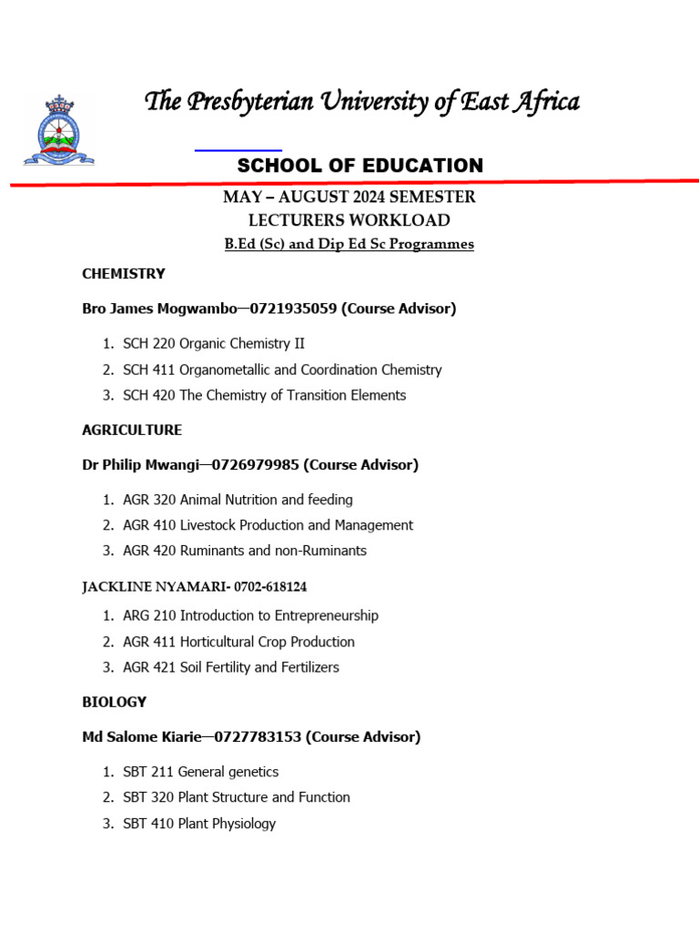 Science Allocations May - Aug2024 Latest | PDF
