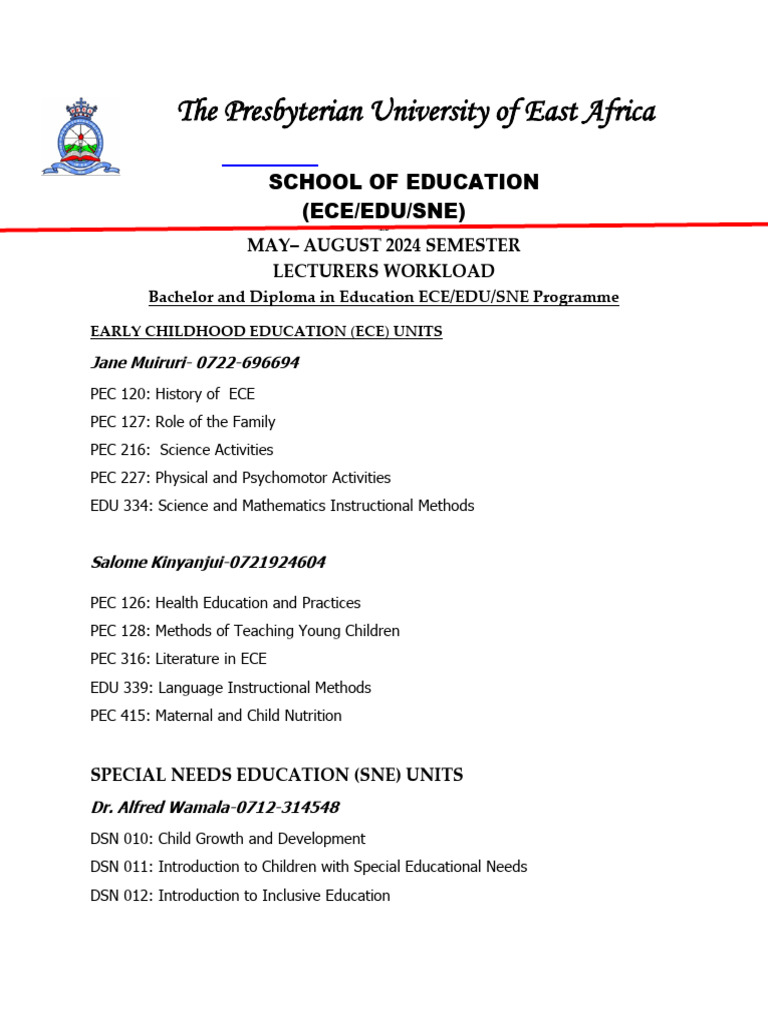 Ece and Edu and Sne Units May2024 Updated Final | PDF | Special ...