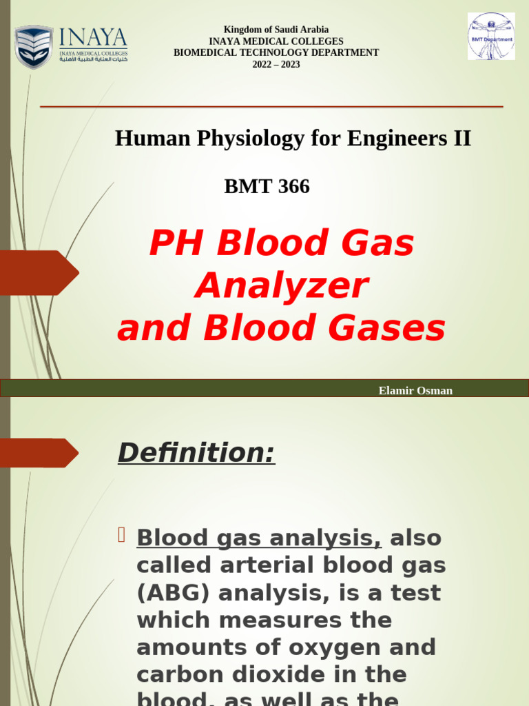 PH Blood Gas Analyzer2 | PDF | Ph | Bicarbonate