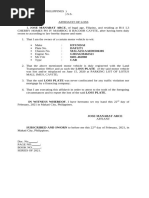 AFF. OF LOSS (Plate Number-Template) | PDF