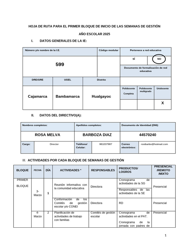 Ruta Ie Primer Bloque 2 Ejemplo de Inicial | PDF | Plan de estudios | Pedagogía