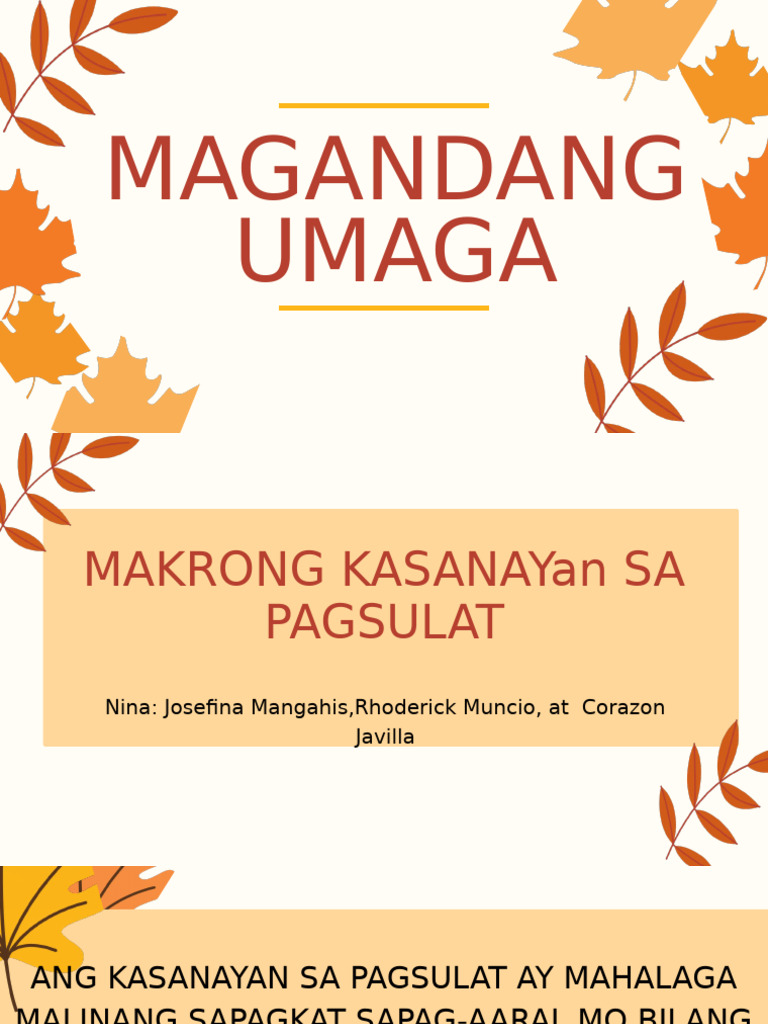 Week4 Makrong Kasanayan Sa Pagsulat | PDF