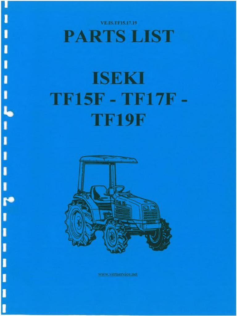 Iseki Tf15 Tf17 Tf19 Parts Manual Japanese | PDF