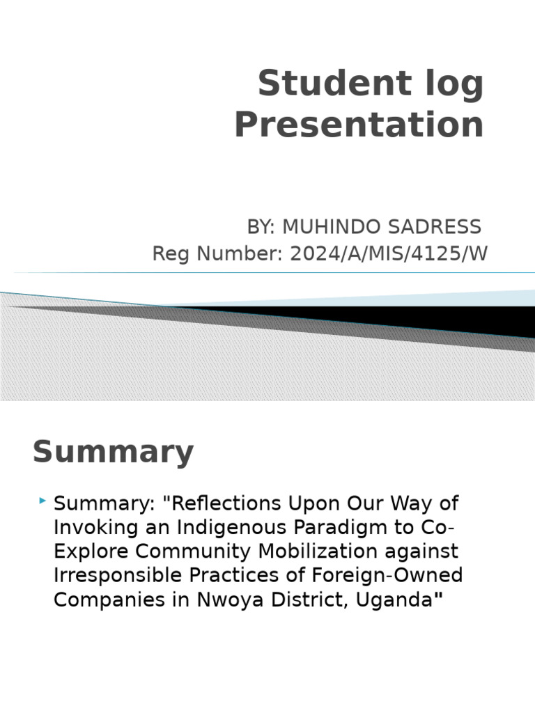 Student Log Presentation | PDF | Methodology | Paradigm