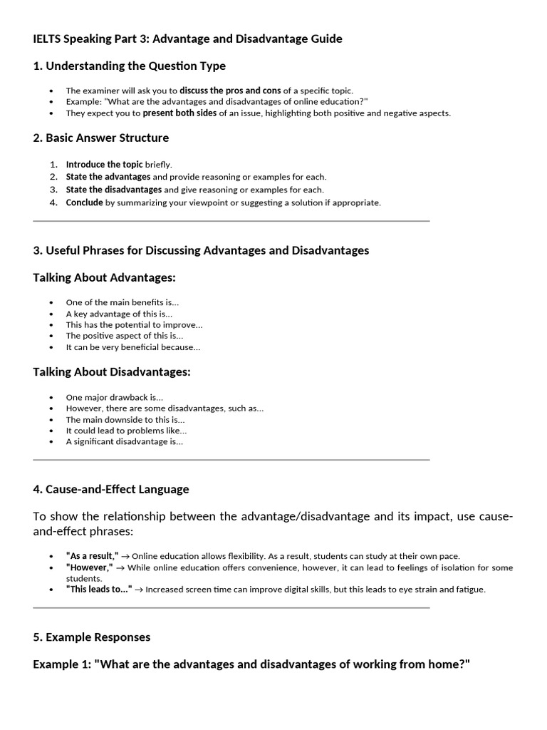 IELTS Speaking: Pros and Cons Guide | PDF | Cost Of Living | Renewable ...