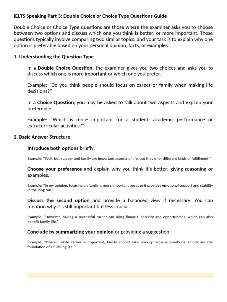 Double Choice or Choice Type Questions | PDF | Infrastructure | Personal Development