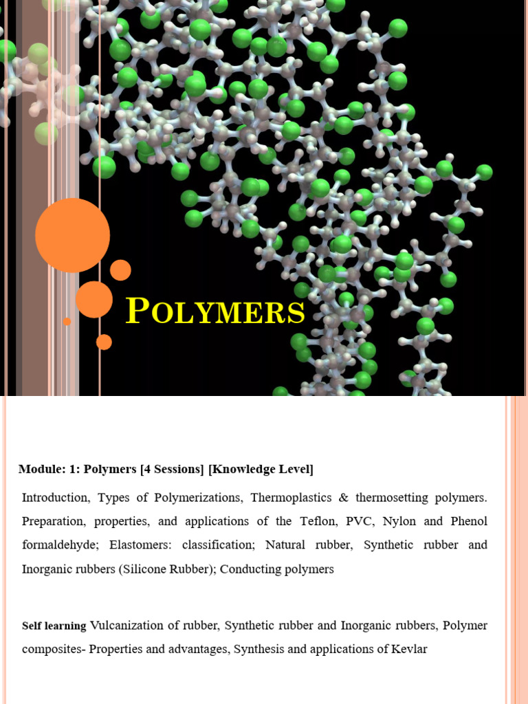 Module 1 Polymers-Even Sem 2024-25 | PDF | Polymers | Polymerization