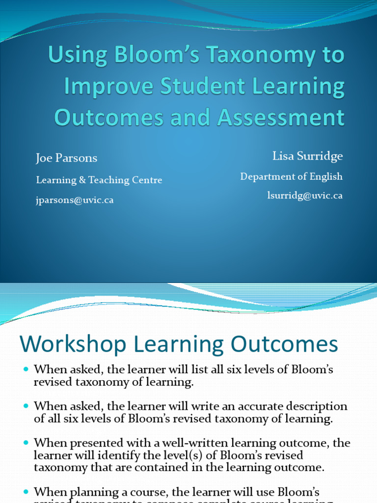 LTAT2016-Using Blooms Taxonomy To Improve Student Learning Outcomes and ...